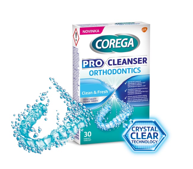 Corega Pro Cleanser Orthodontics tablety na čištění rovnátek