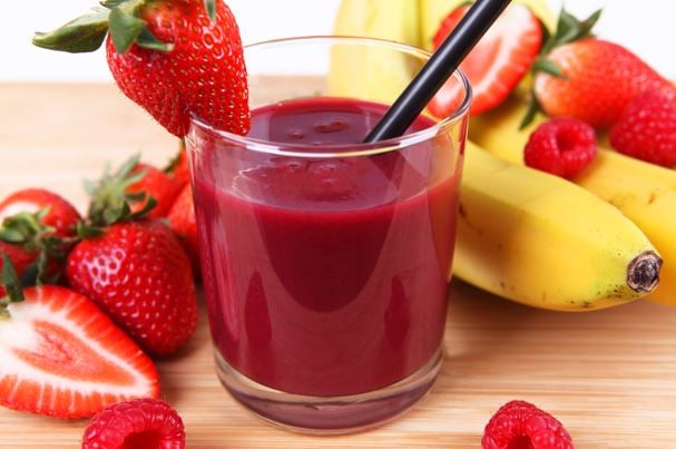 Andros Red Smoothie Jahoda, banán, malina, jablko