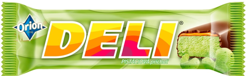 Orion Deli pistáciová tyčinka s náplní v hořké čokoládě