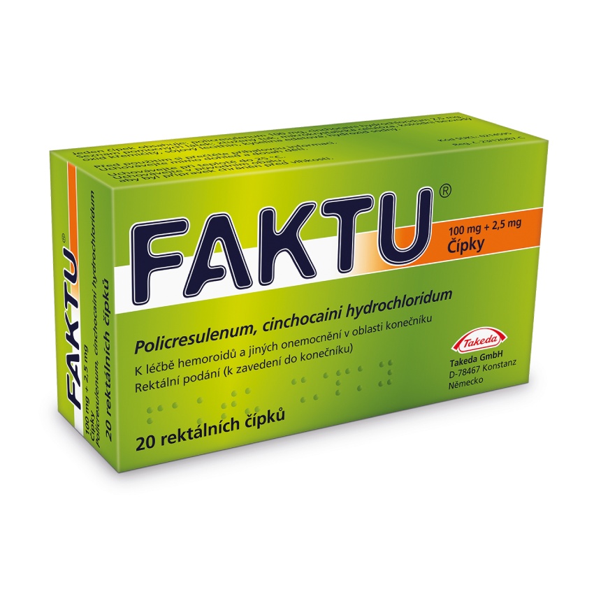 FAKTU 100MG / 2,5MG suppository 20