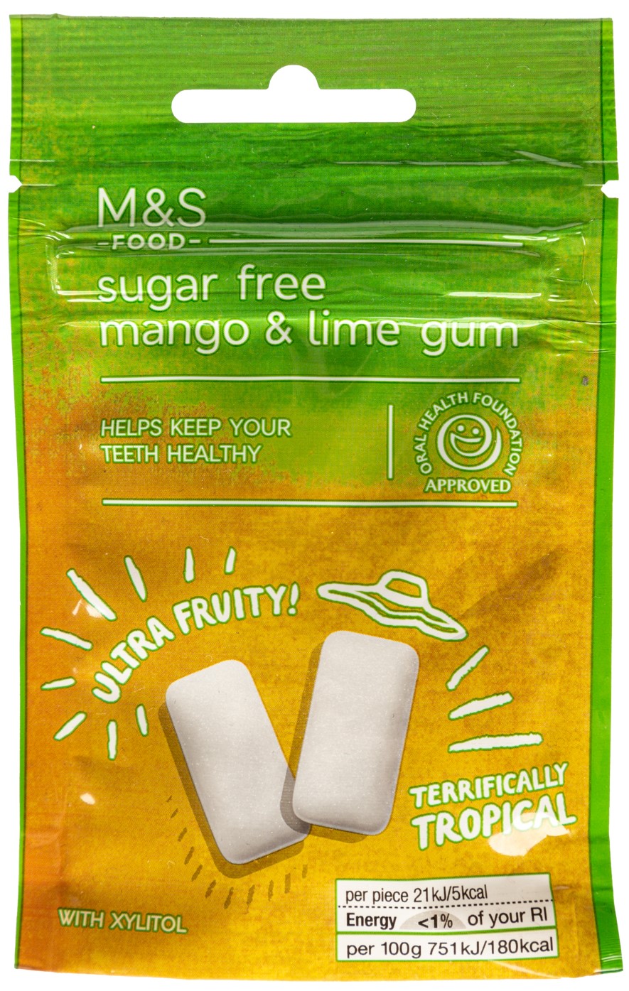 Marks & Spencer Mango-flavored chewing gums with sugar-free lime with ...