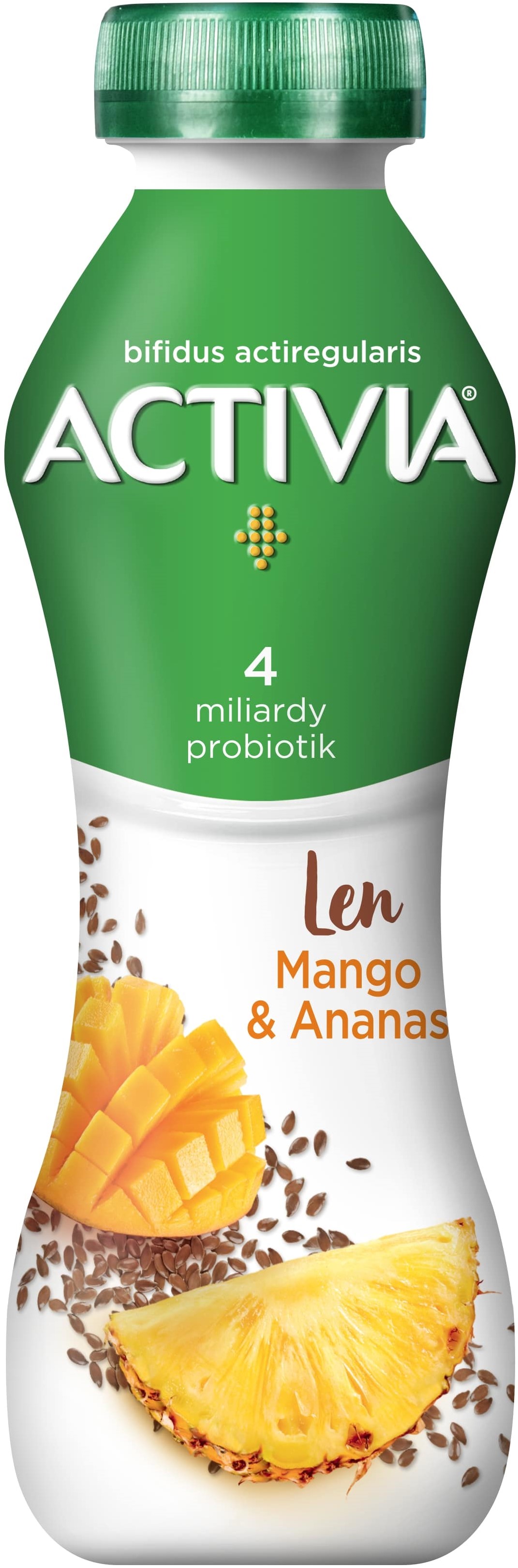 Activia Probiotický jogurtový nápoj mango, ananas a lněná semínka