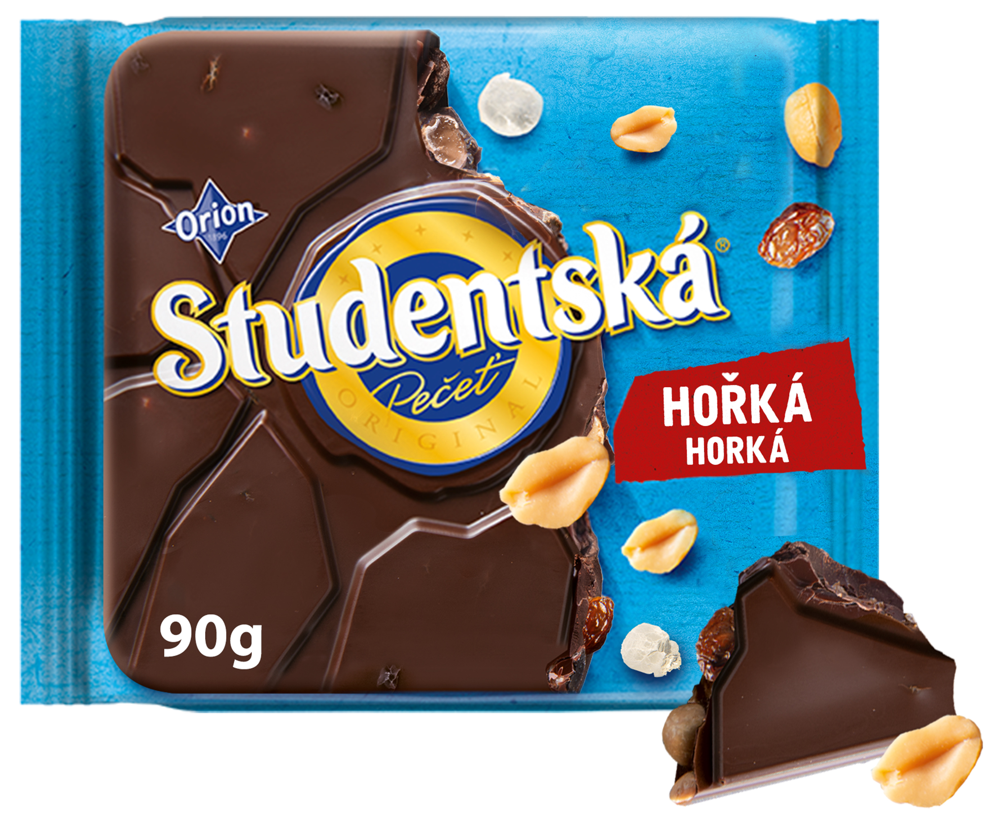 Orion Studentská pečeť hořká čokoláda s arašídy, rozinkami a želé