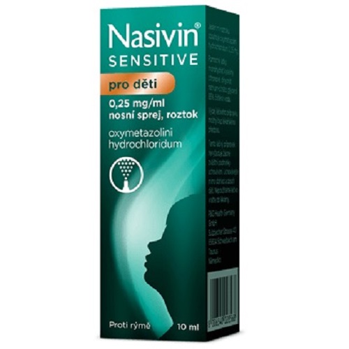 NASIVIN SENSITIVE FOR CHILDREN 0,25MG/ML NAS SPR SOL 1X10ML
