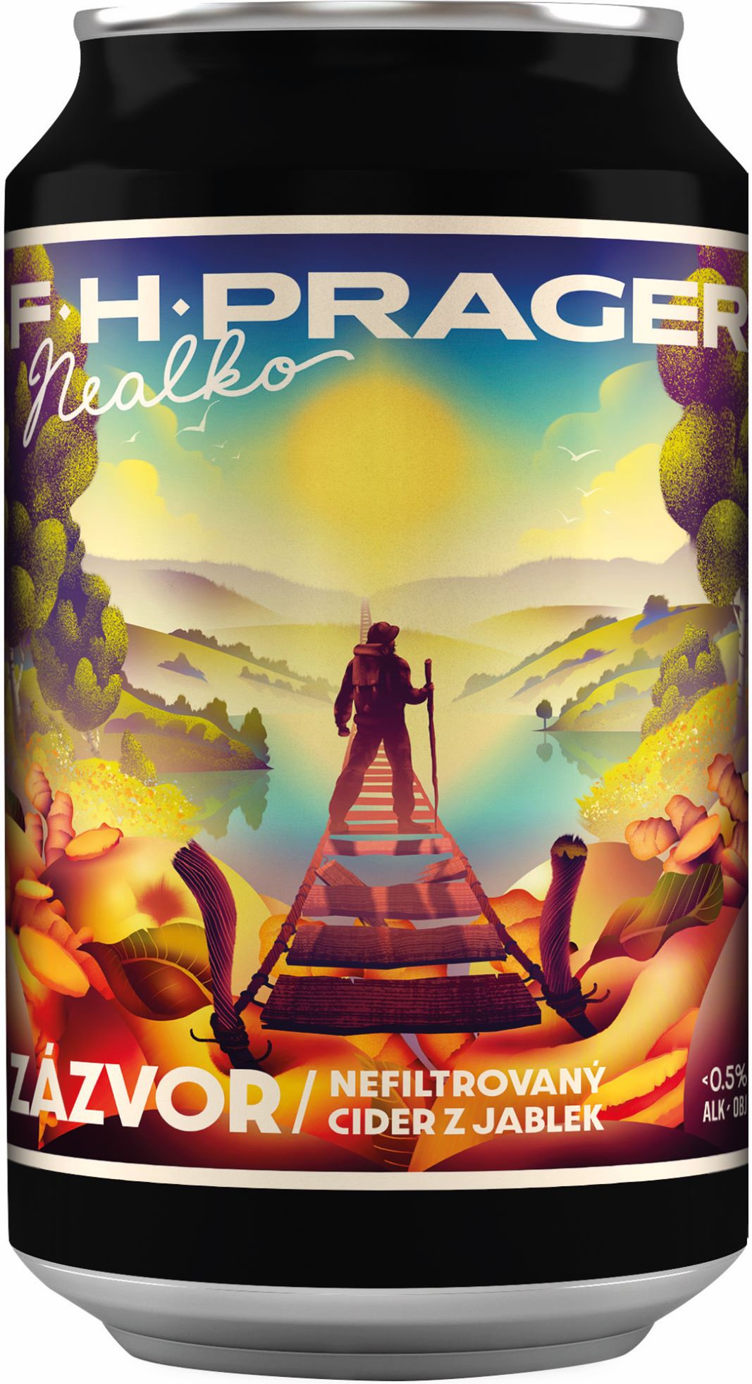 F.H. Prager Nealko Nefiltrovaný Cider Zázvor plech