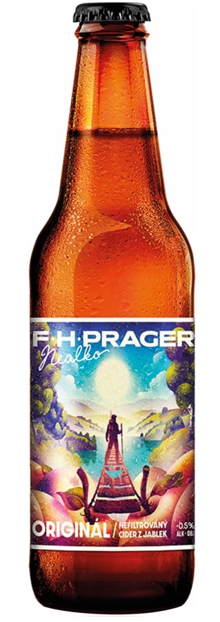F.H. Prager Nealko Nefiltrovaný Cider original sklo