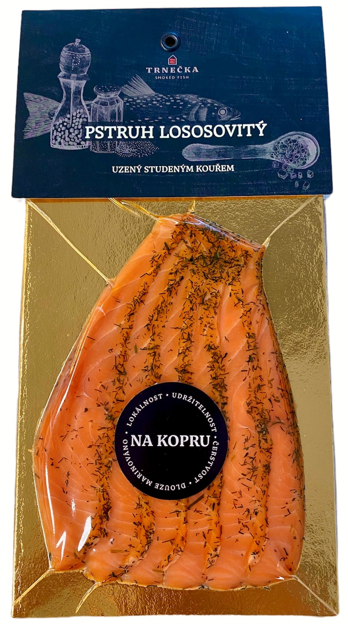 Trnečka Smoked Fish Pstruh lososovitý uzený studeným kouřem na kopru