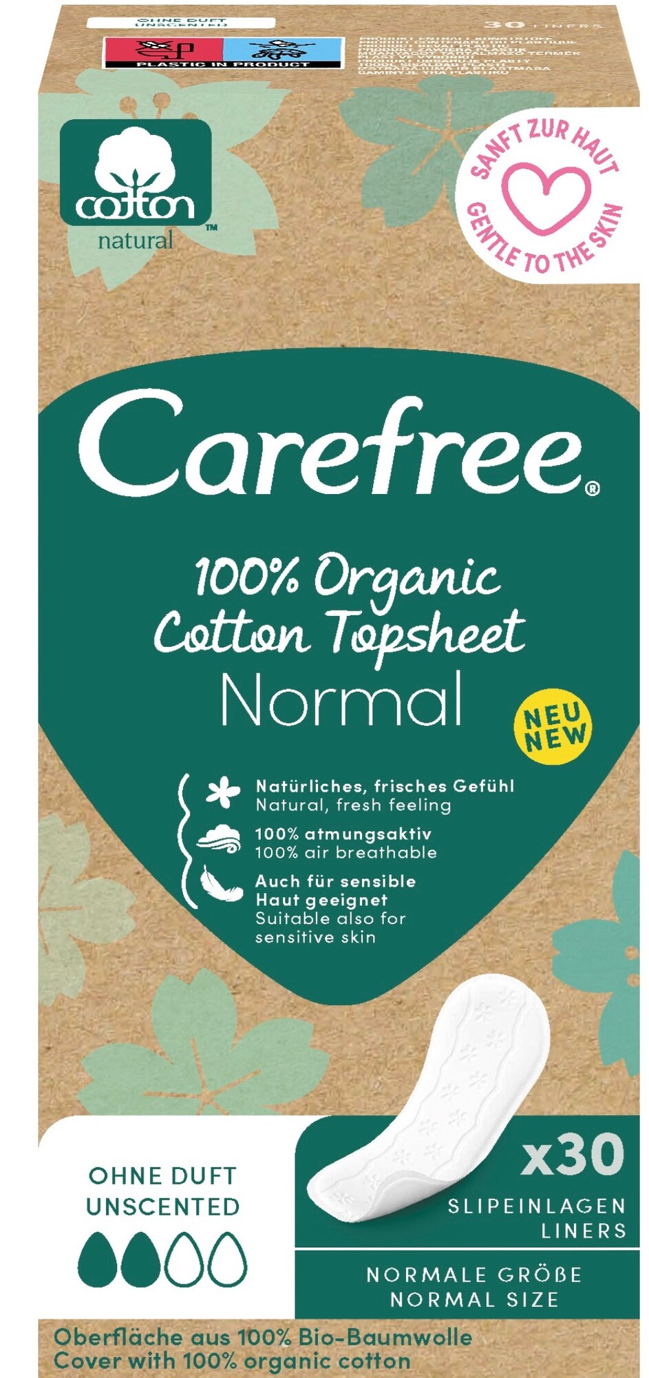 Carefree Organic Cotton Normal slipové vložky