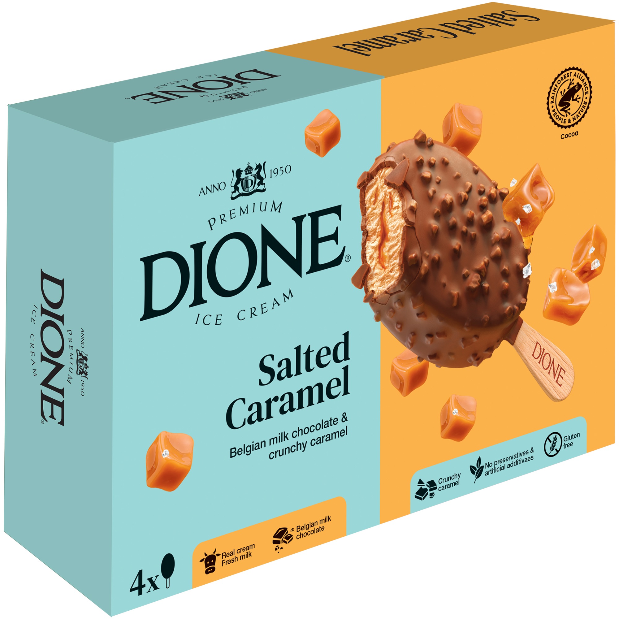 Dione Nanuk slaný karamel s mléčnou belgickou čokoládou a křupavým ...