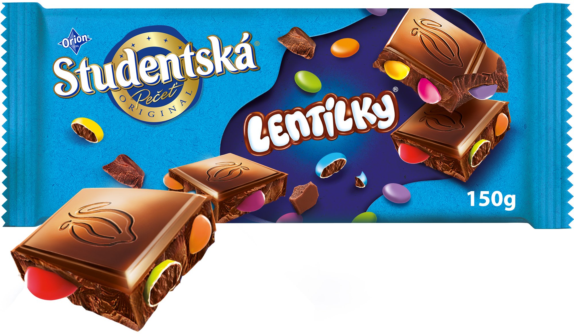 Orion Studentská pečeť mléčná čokoláda s mini Lentilkami