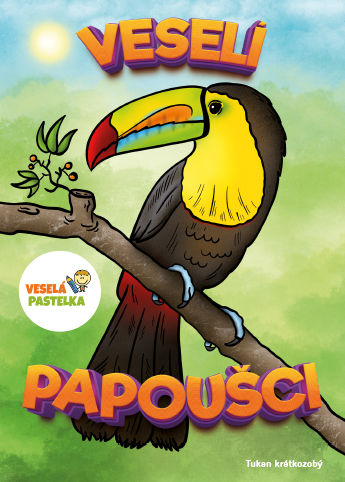 Veselá pastelka Omalovánky papoušci