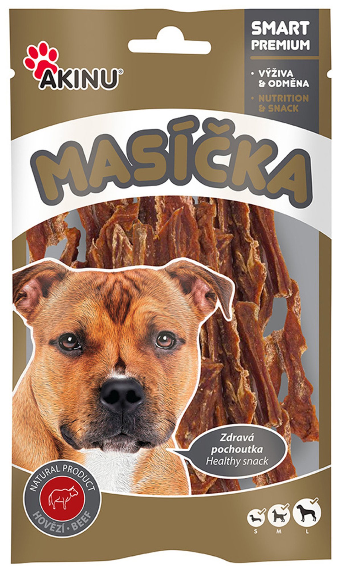 Akinu Masíčka hovězí stripsy pro psy