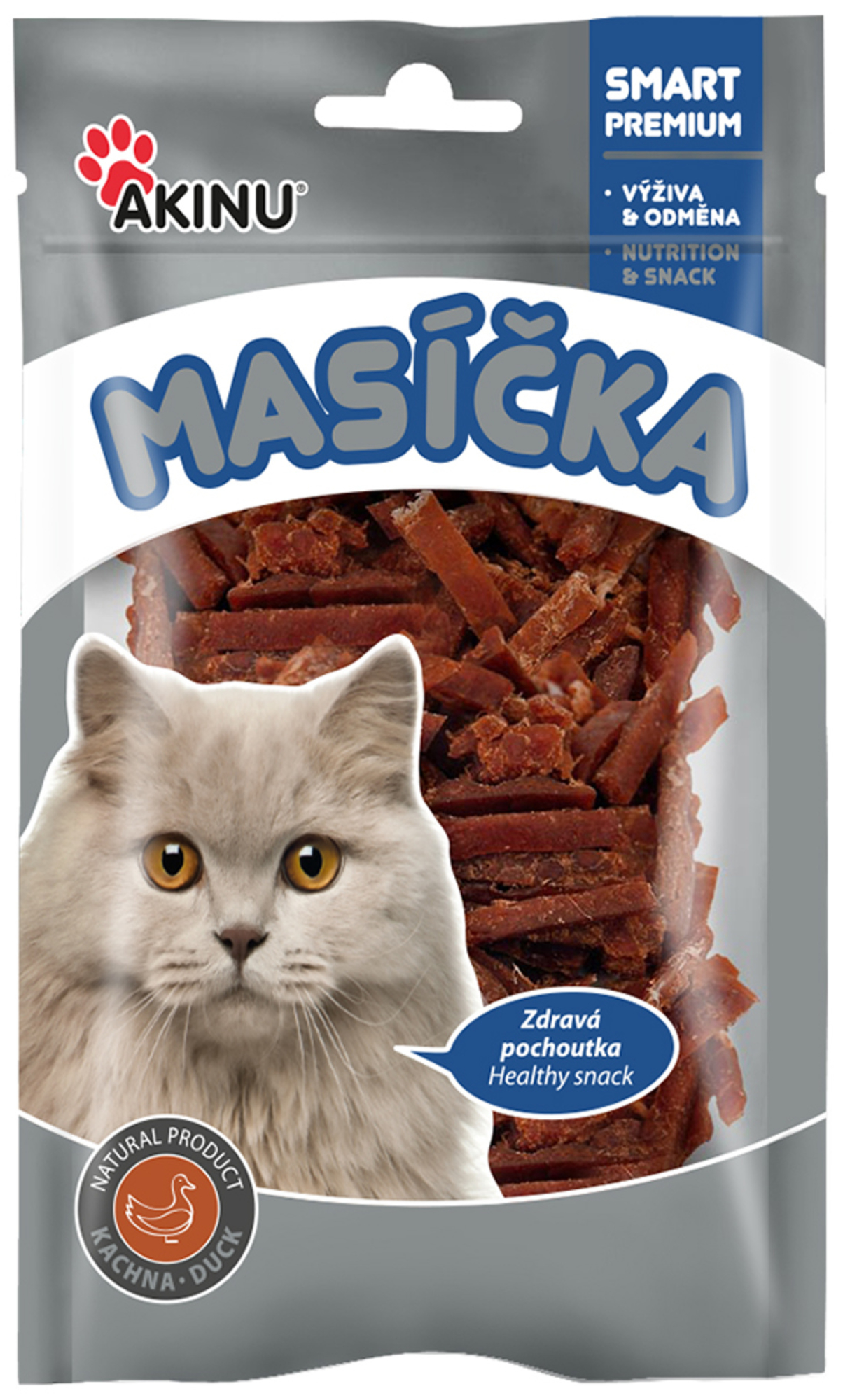 Akinu Masíčka kachní nudličky pamlsek pro kočky