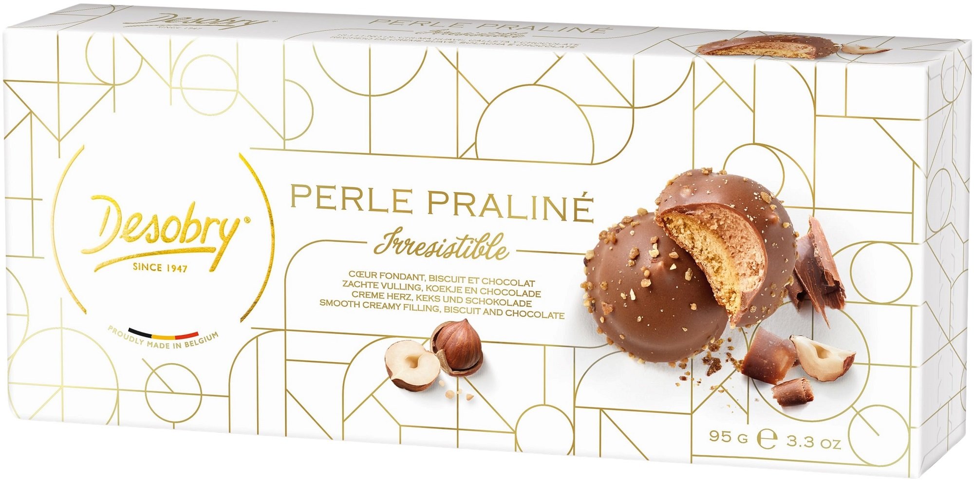 Desobry Perle Praliné Irrésistible sušenky s lískooříškovým krémem