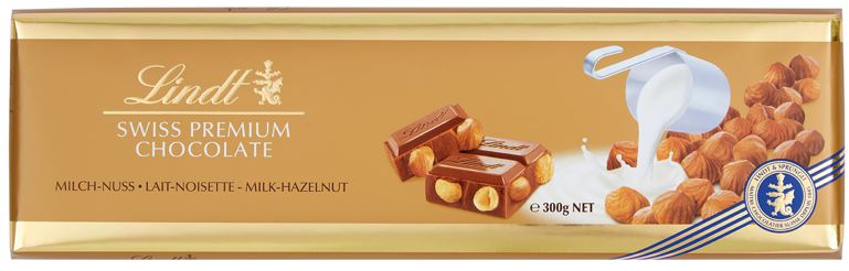 Lindt Gold Tablet Švýcarská Mléčná čokoláda s lískovými oříšky