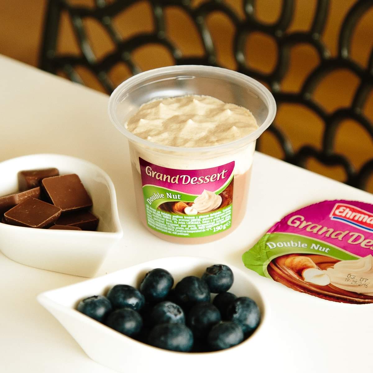 Ehrmann Grand Dessert puding dezert se šlehačkou Double Nut